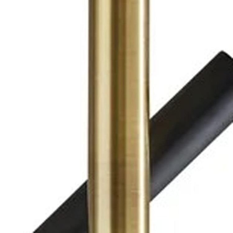 68" Black Metal LED Floor Lamp With Black Metal Cylinder Shade – United ...