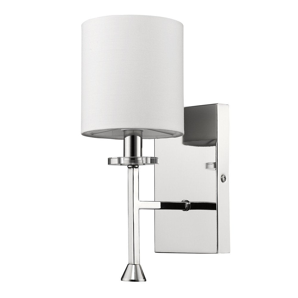 Minimalist Silver Wall Sconce with Fabric Shade – United Furniture Group