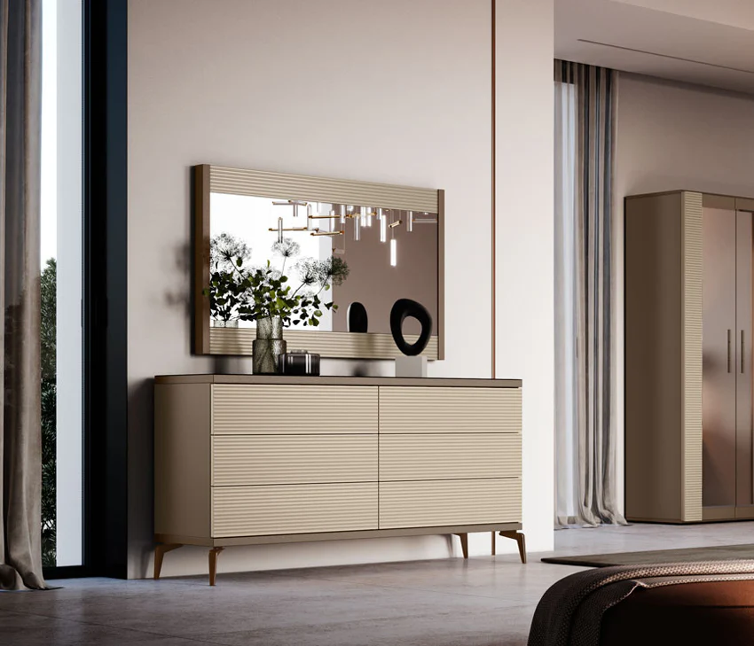 Linea Double Dresser - Mirror Set in White Oak – United Furniture Group